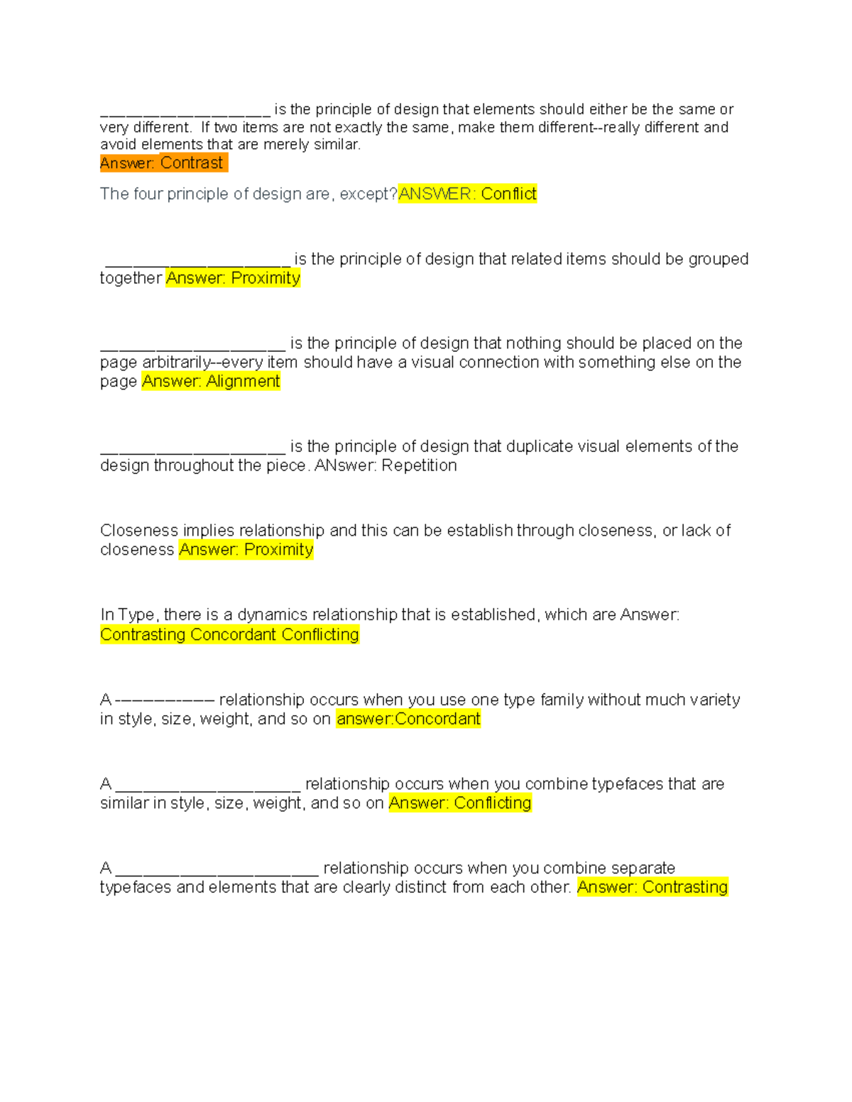 All of The Tests for Pub Design - ____________________ is the principle ...