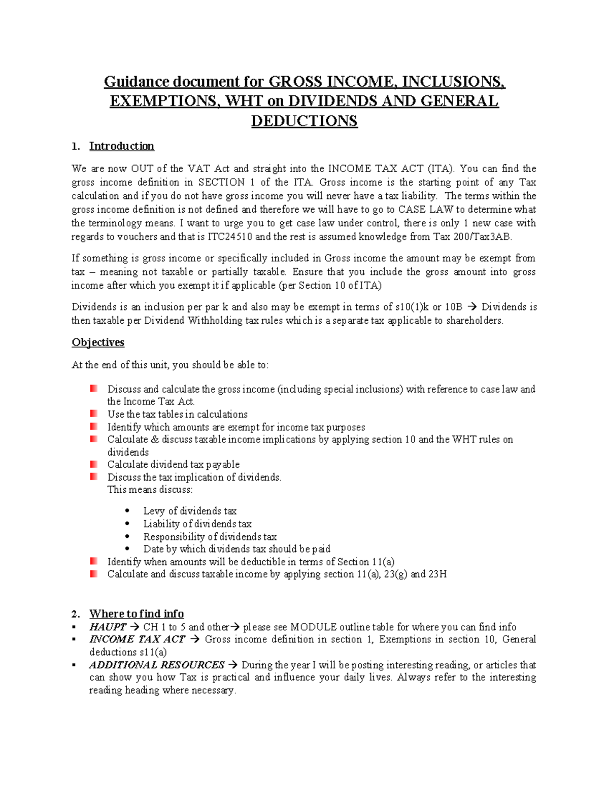 Guidance document for Gross Income + Incl+Exemptions+Div WHT+ General ...