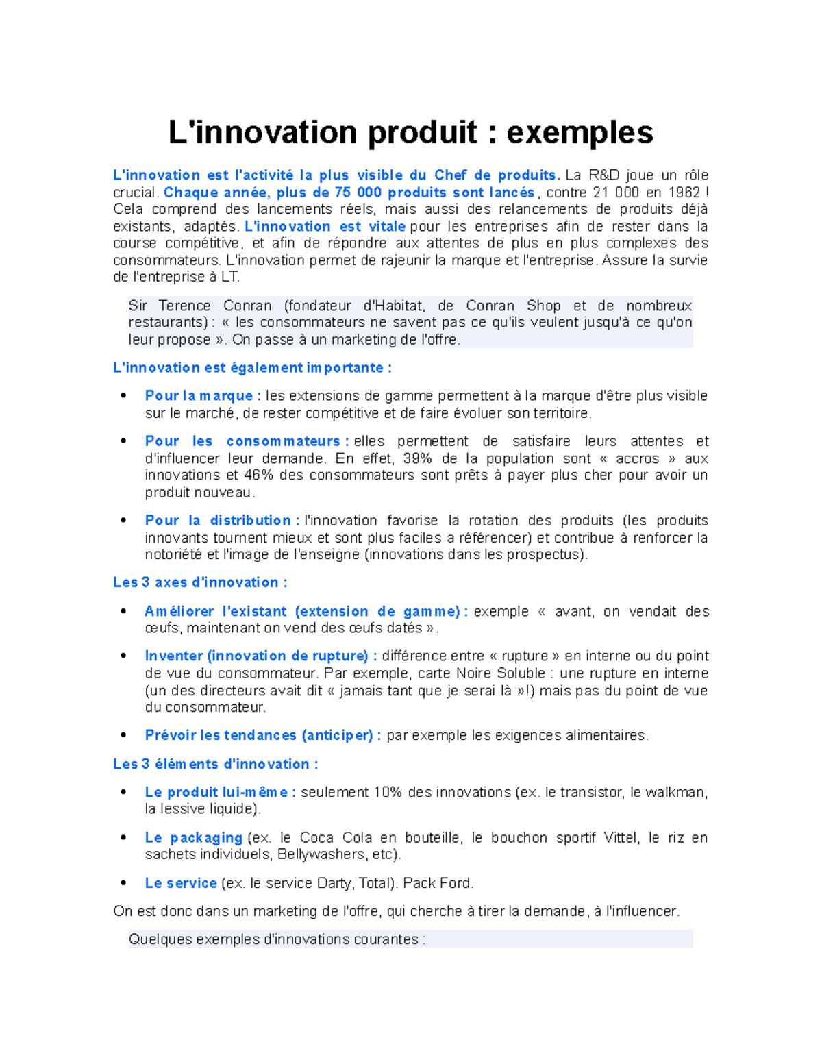 L'innovation produit exemples - L'innovation produit : exemples L ...
