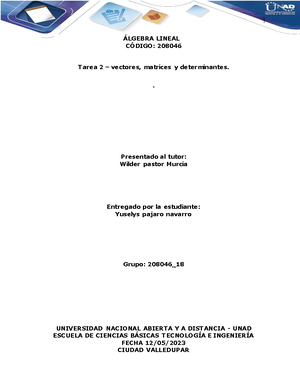 Algebra lineal sistema de ecuaciones - Título: Tarea 3 –Sistema de ...