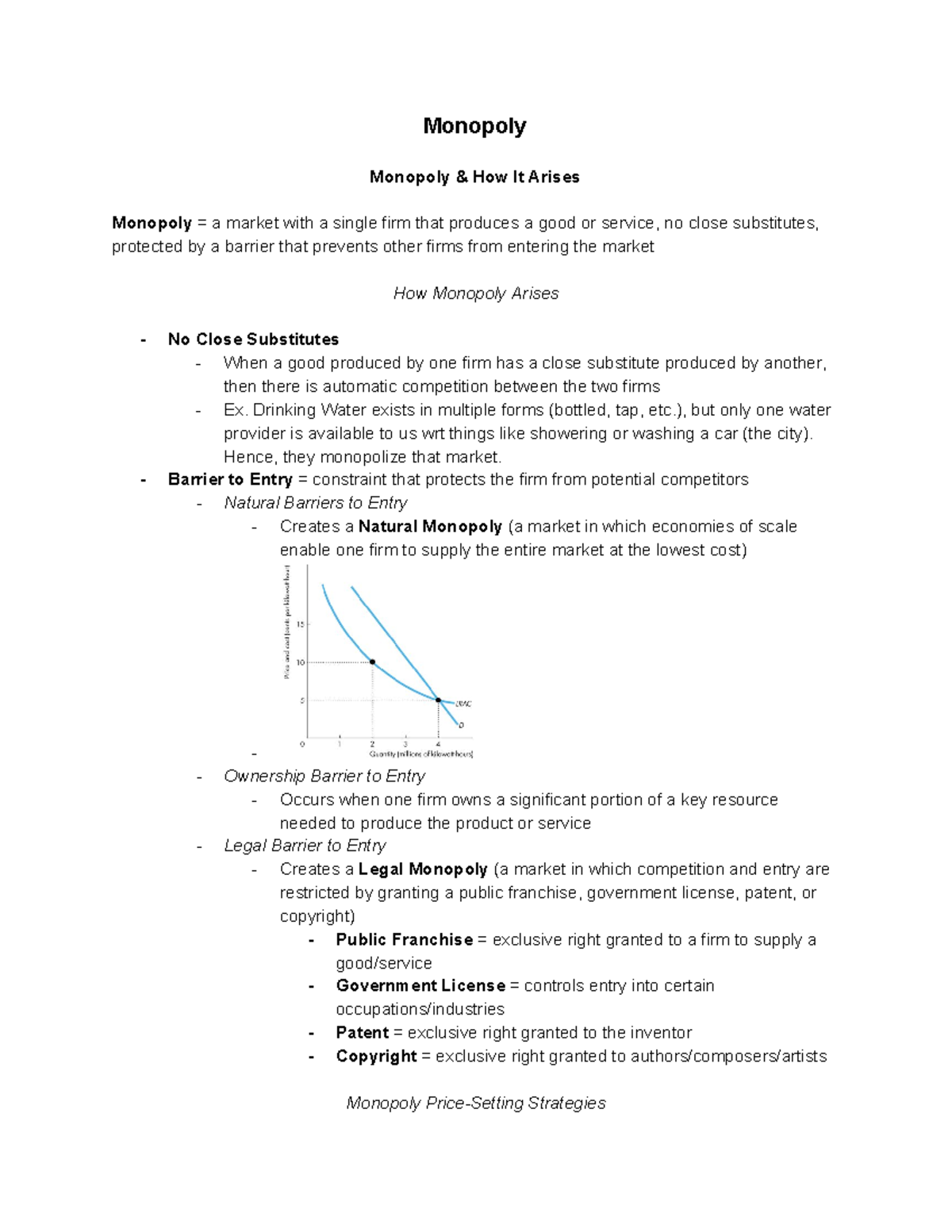 Chapter 12 Textbook 10E - Monopoly Monopoly & How It Arises Monopoly ...