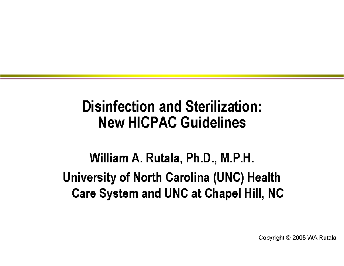 APIC-disinfection-sterilization 2005 - ####### Disinfection and ...