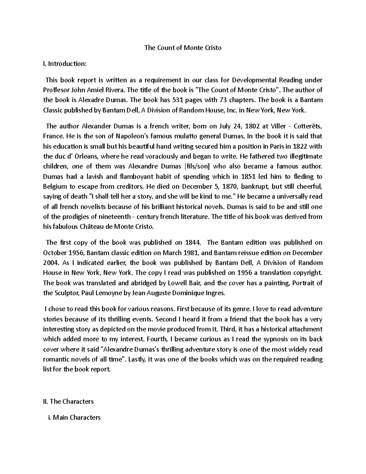 The Count of Monte Cristo - Book Review - The Count of Monte Cristo I ...