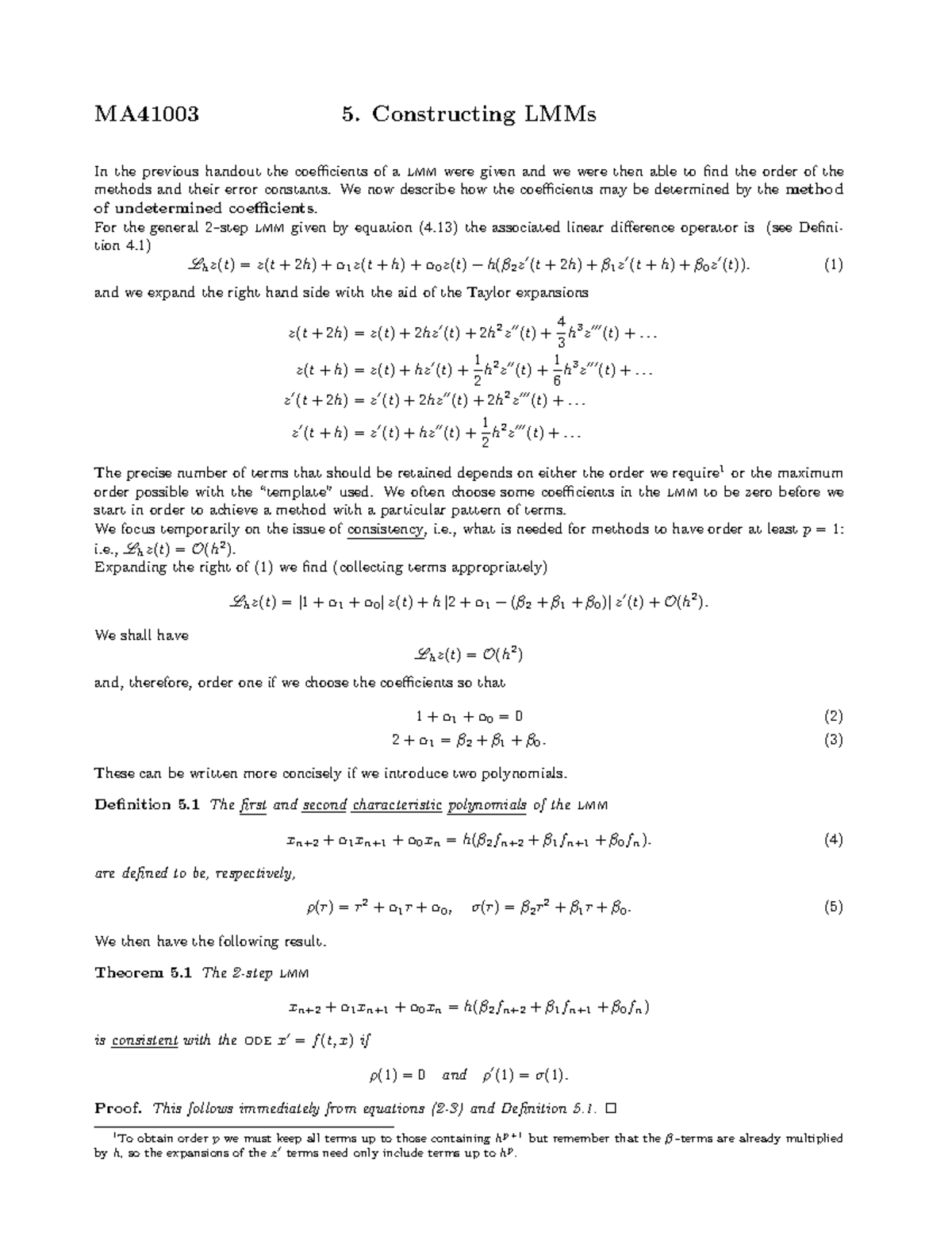 5(Constructing LMMs) - Lecture notes 5 - MA41003 5. Constructing LMMs ...