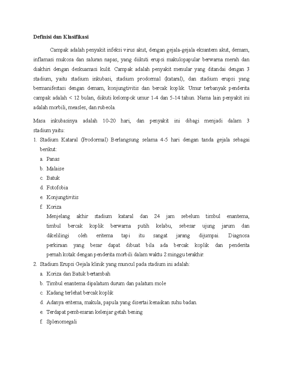 Morbili - Definisi dan Klasifikasi Campak adalah penyakit infeksi virus ...