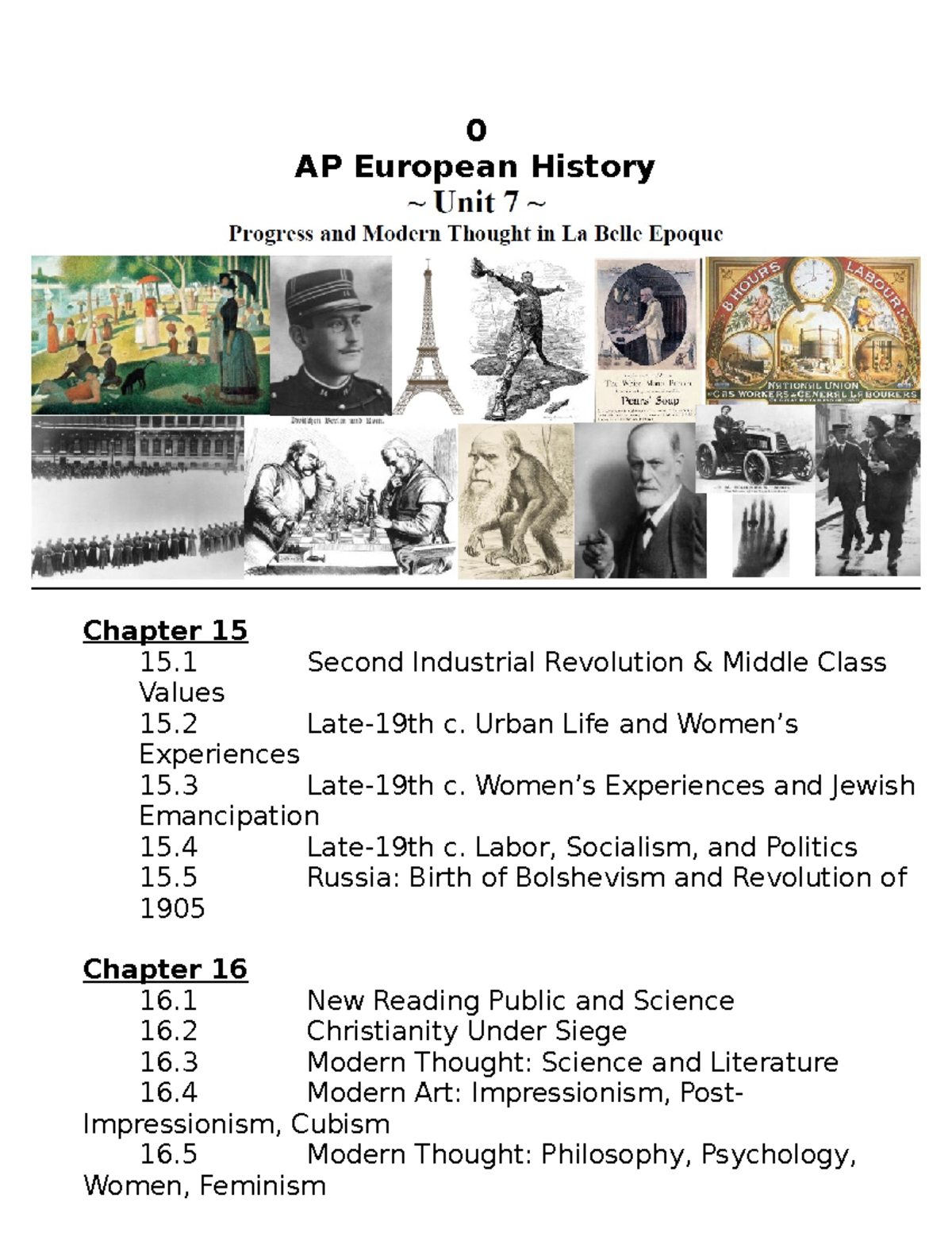 Kevin Martinez - Unit 7 Notes - 0 AP European History Chapter 15 15 ...