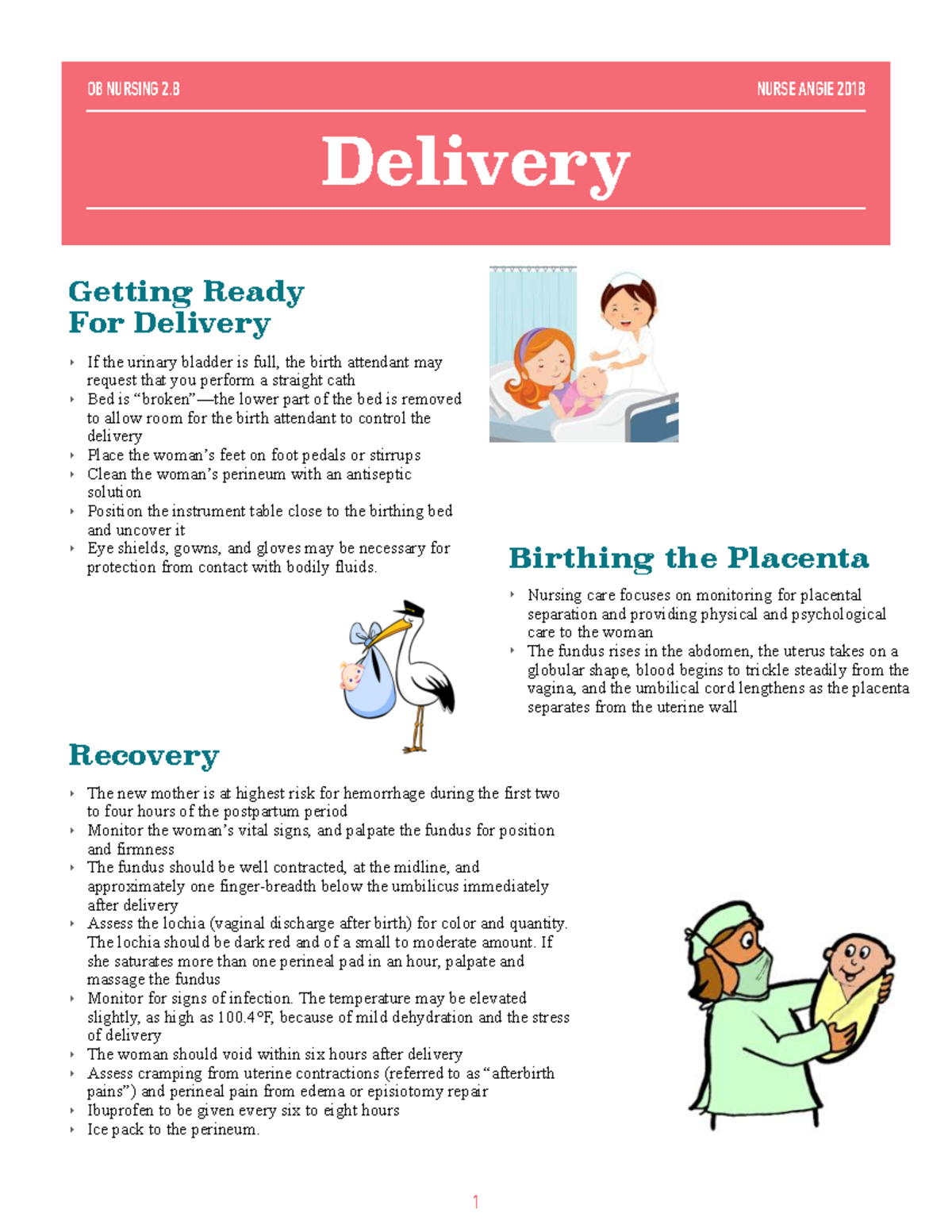 OB Nursing 2 - mother baby - 1 OB NURSING 2 NURSE ANGIE 2018 Delivery ...