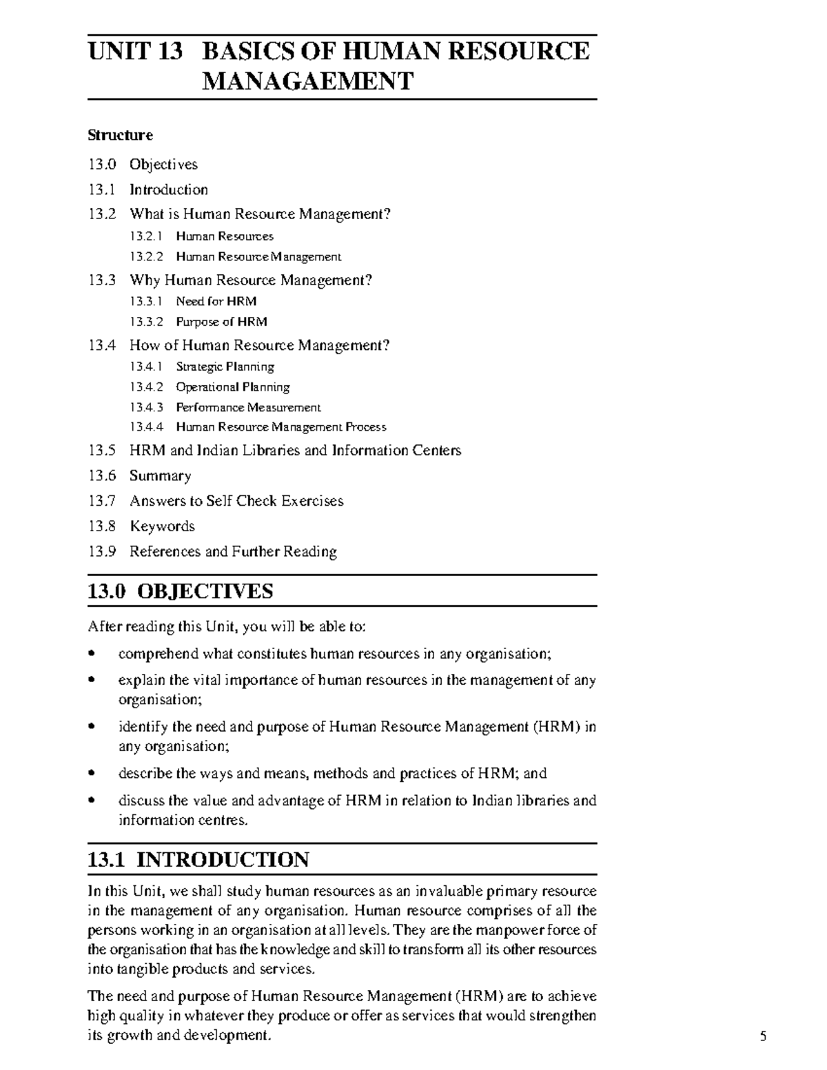 Unit-13 - HRM Notes of Unit 13 - 5 Basics of Human Resource UNIT 13 ...