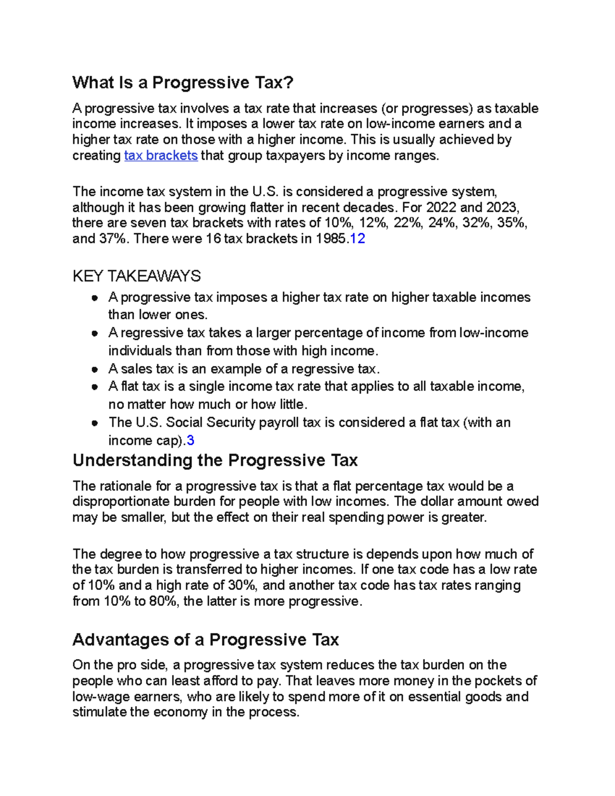 What Is a Progressive Tax Advantages and Disadvantages - What Is a ...