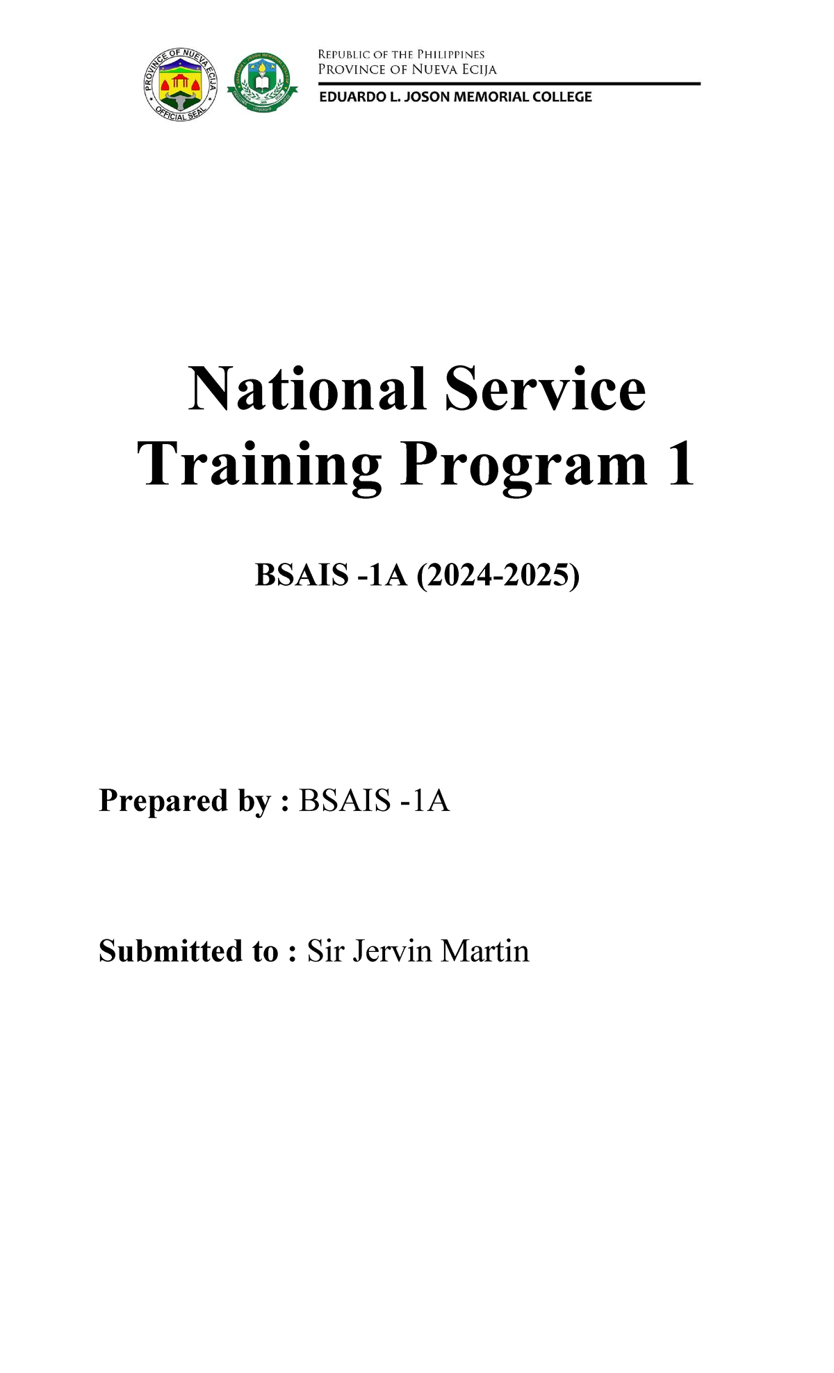 NSTP- Community- Service - National Service Training Program 1 ...