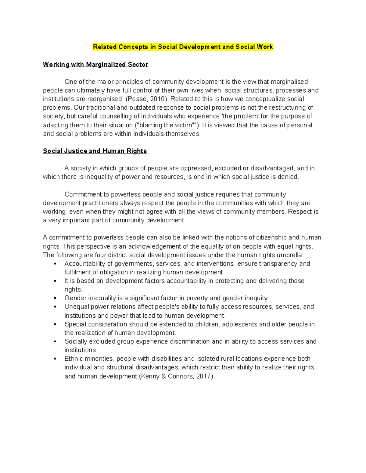 Related Concepts in Social Development and Social Work - social ...