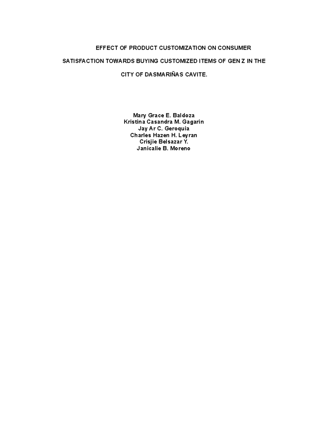 Effect OF Product Customization ON Consumer Satisfaction Towards Buying ...