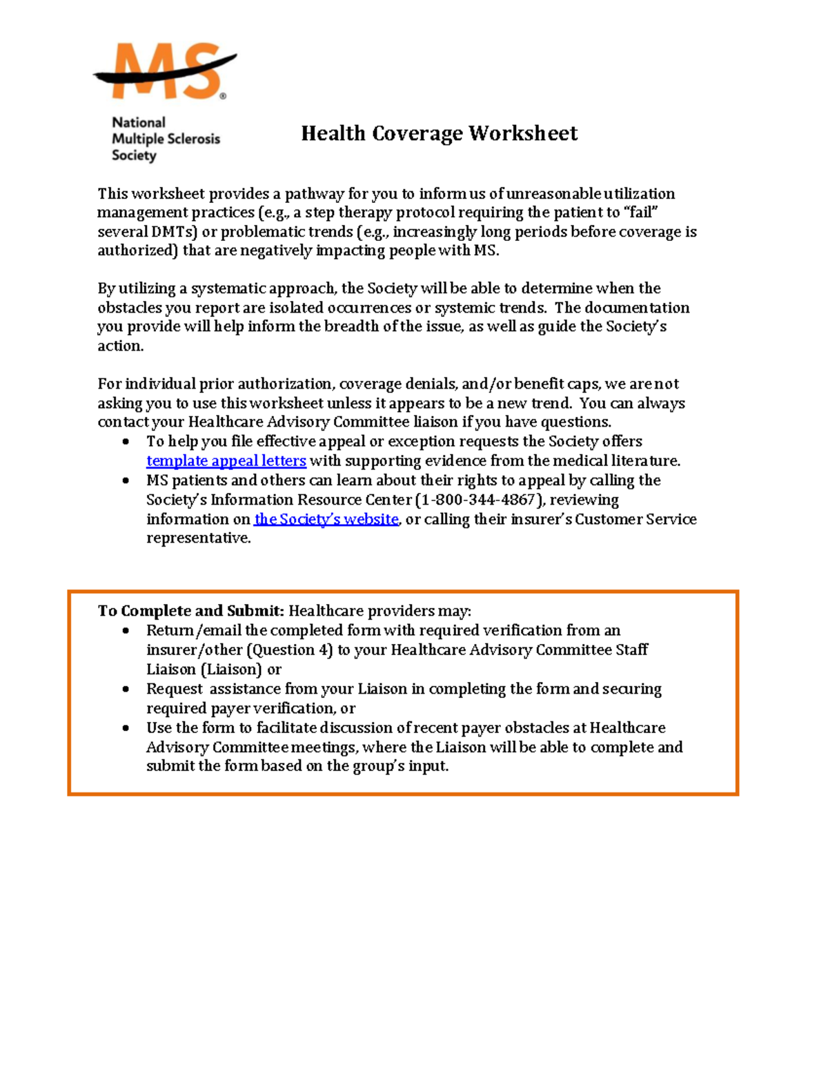 Health-Coverage-Worksheet - This worksheet provides a pathway for you ...