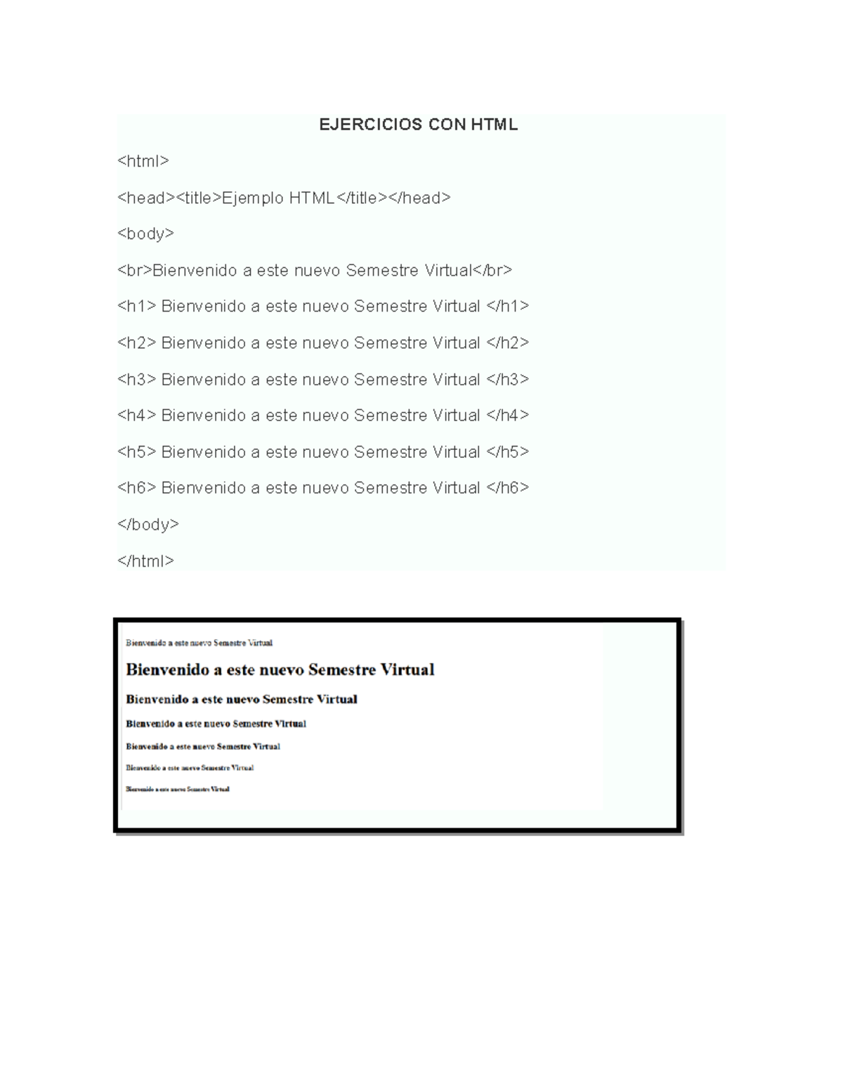 Ejercicios CON HTML - HTML5 - EJERCICIOS CON HTML Ejemplo HTML ...