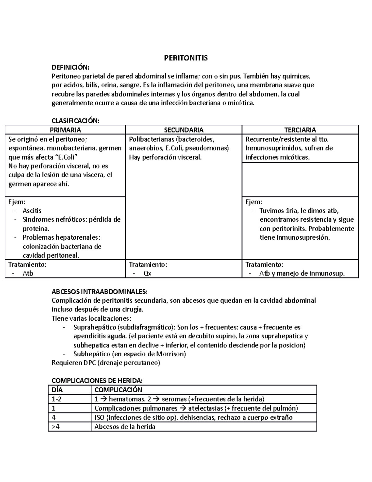 Peritonitis - apuntes de cirugia - PERITONITIS DEFINICIÓN: Peritoneo ...