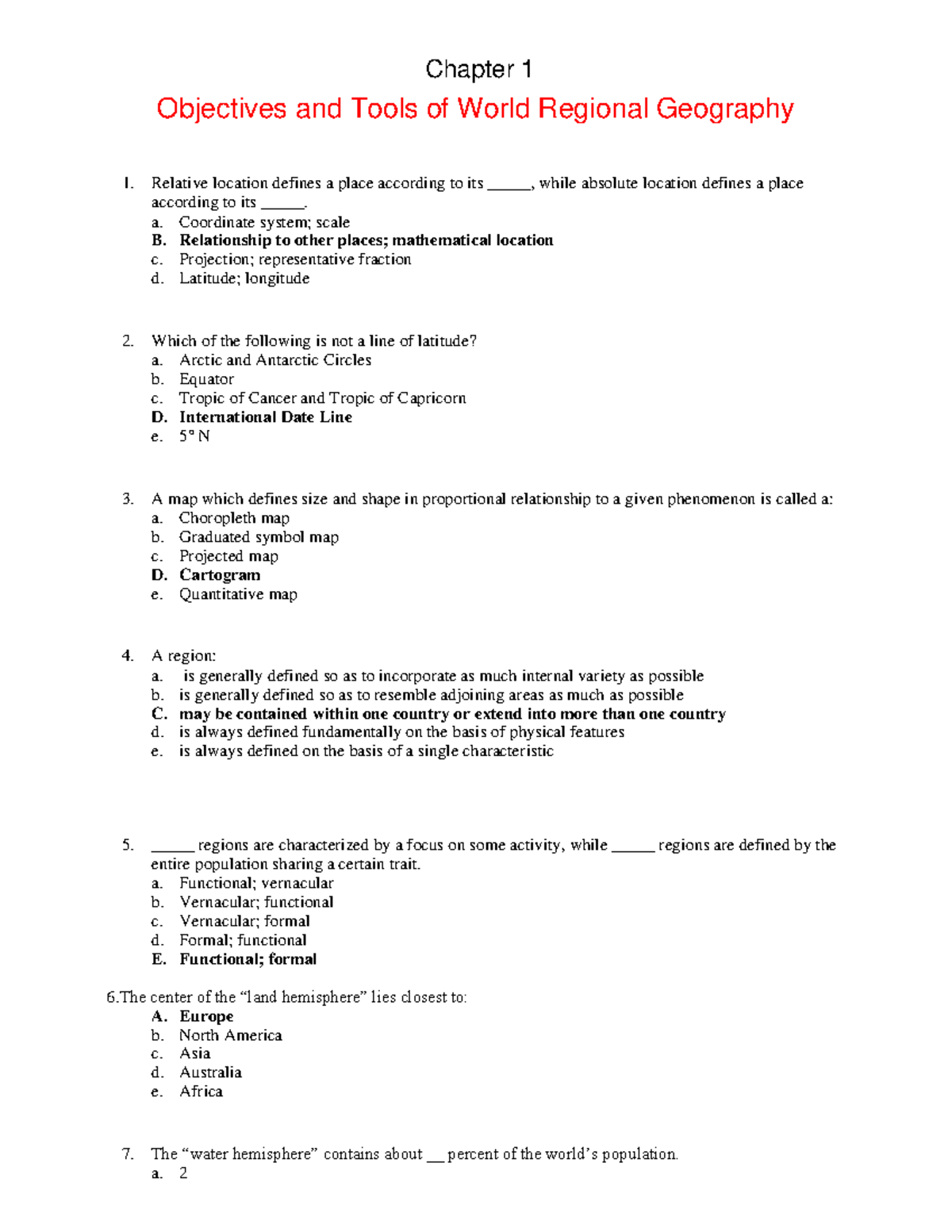 Ch01 Objectives and Tools of World Regional Geography - Chapter 1 ...