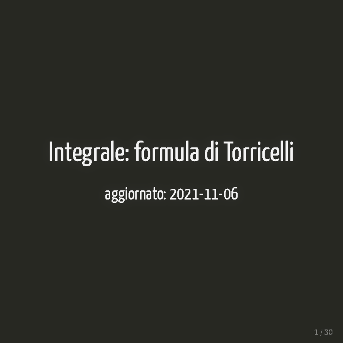 02-Integrale formula di Torricelli - Integrale: formula di ...