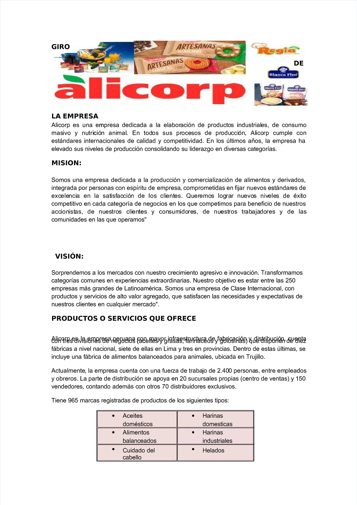 Pdf-alicorp compress - trabajo alicorp - GIROGIRO DEDE LA EMPRESALA EMPRESA AlicorpAlicorp eses ...