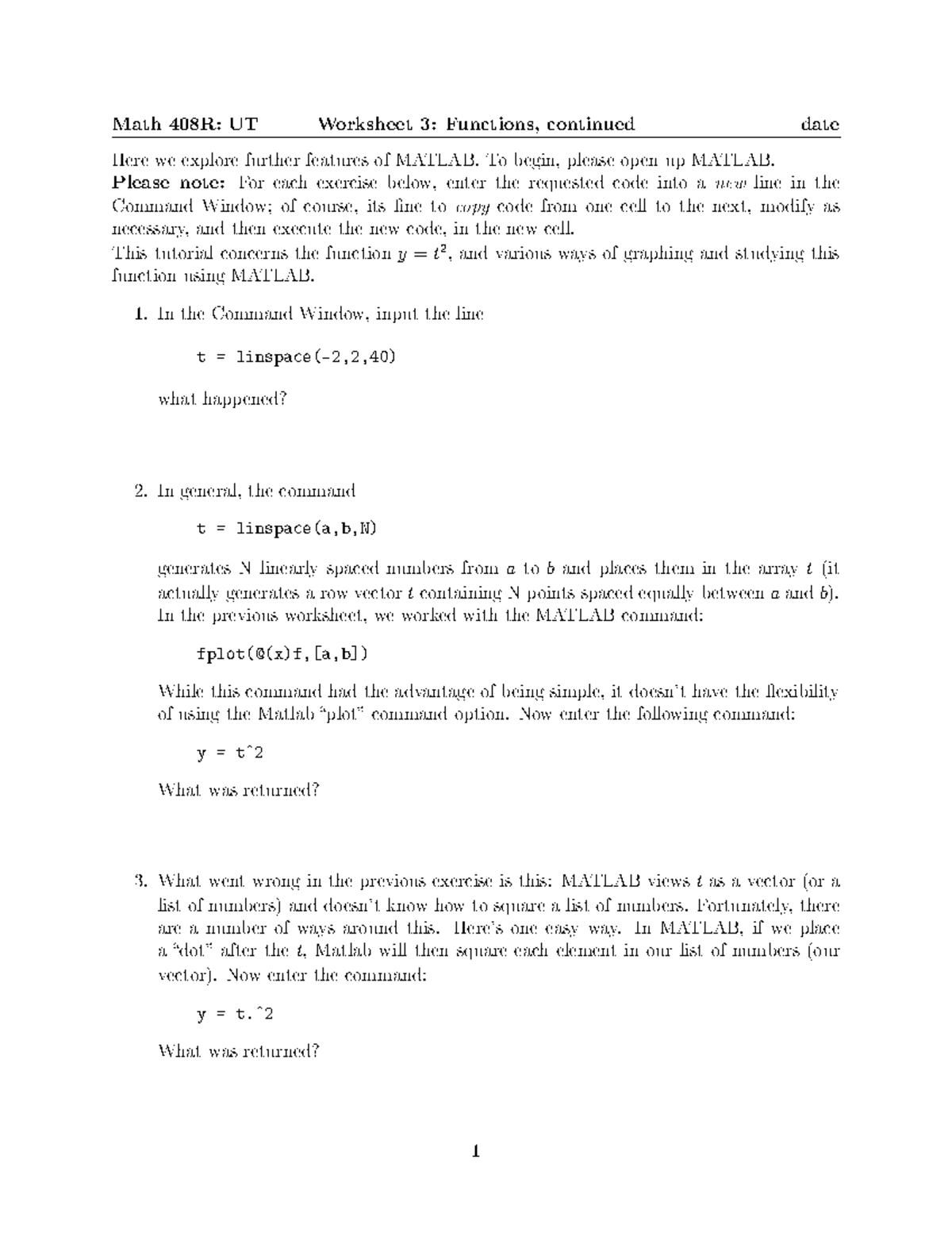 Ws 3 More Functions Macedo Hereweexplorefurtherfeaturesofmatlab