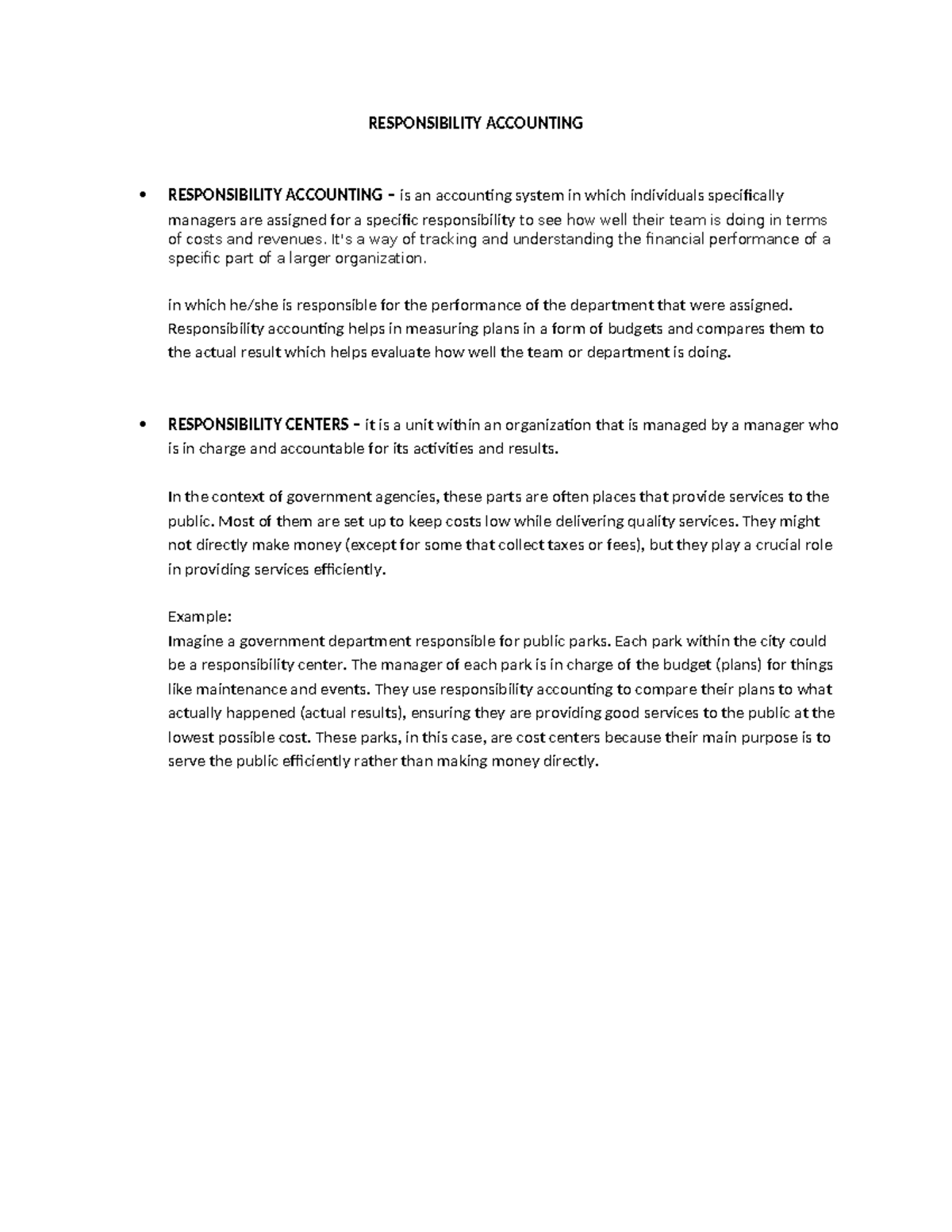 Definition-OF- Terms - RESPONSIBILITY ACCOUNTING RESPONSIBILITY ...