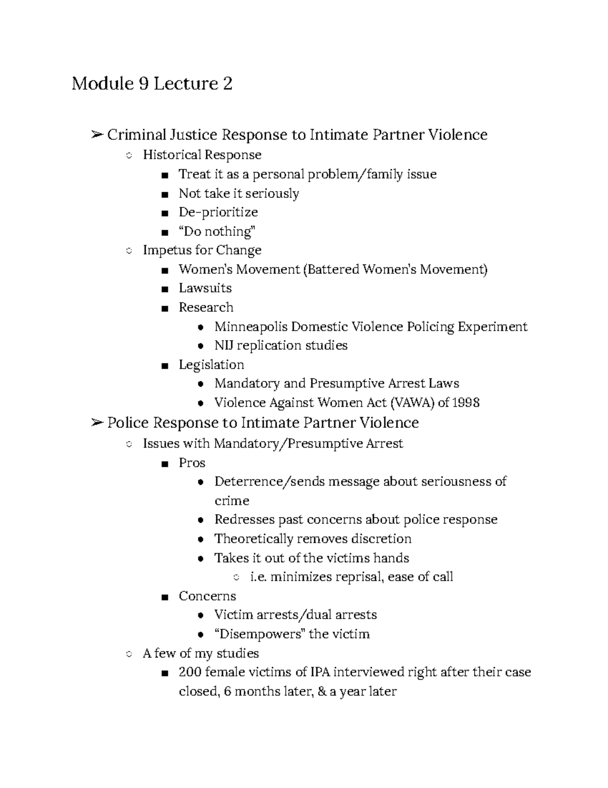 SOC GNDR 3565 Module 9 Lecture 2 Notes - Module 9 Lecture 2 Criminal ...