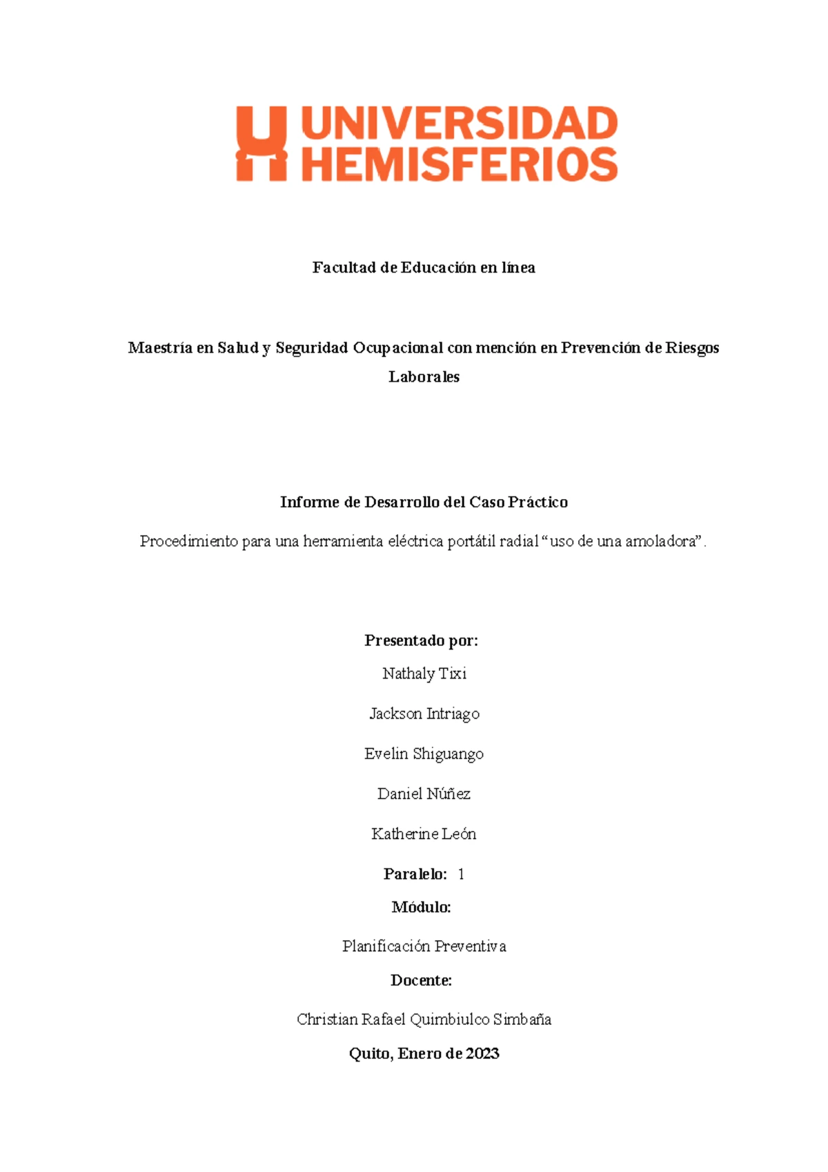 CASO Practico Hector Recalde - Modulo 2 - Facultad de Educación On Line Maestría en Salud y ...