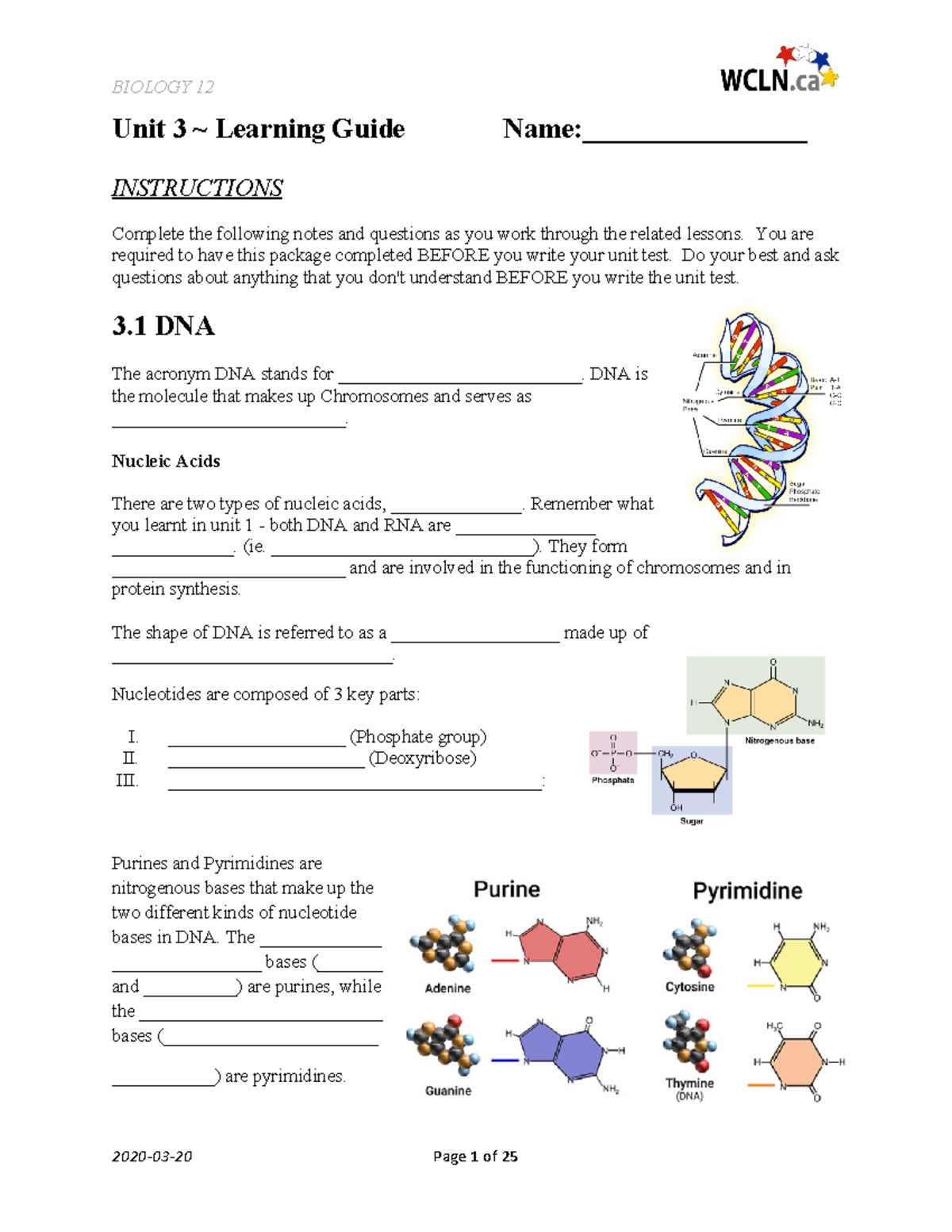 BI12 LG U03 - Unit 3 ~ Learning Guide Name ...