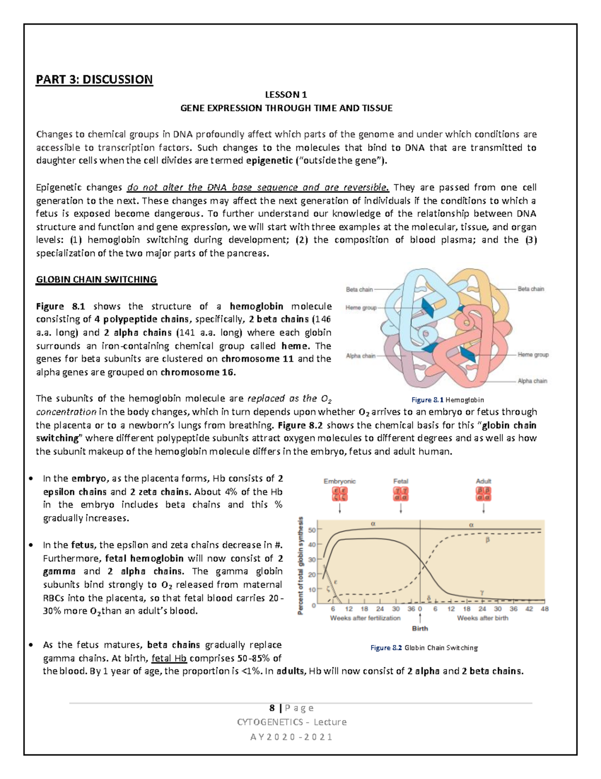 Module-8-Cyto - notes - 8 | P a g e CYTOGENETICS - Lecture Figure 8 ...