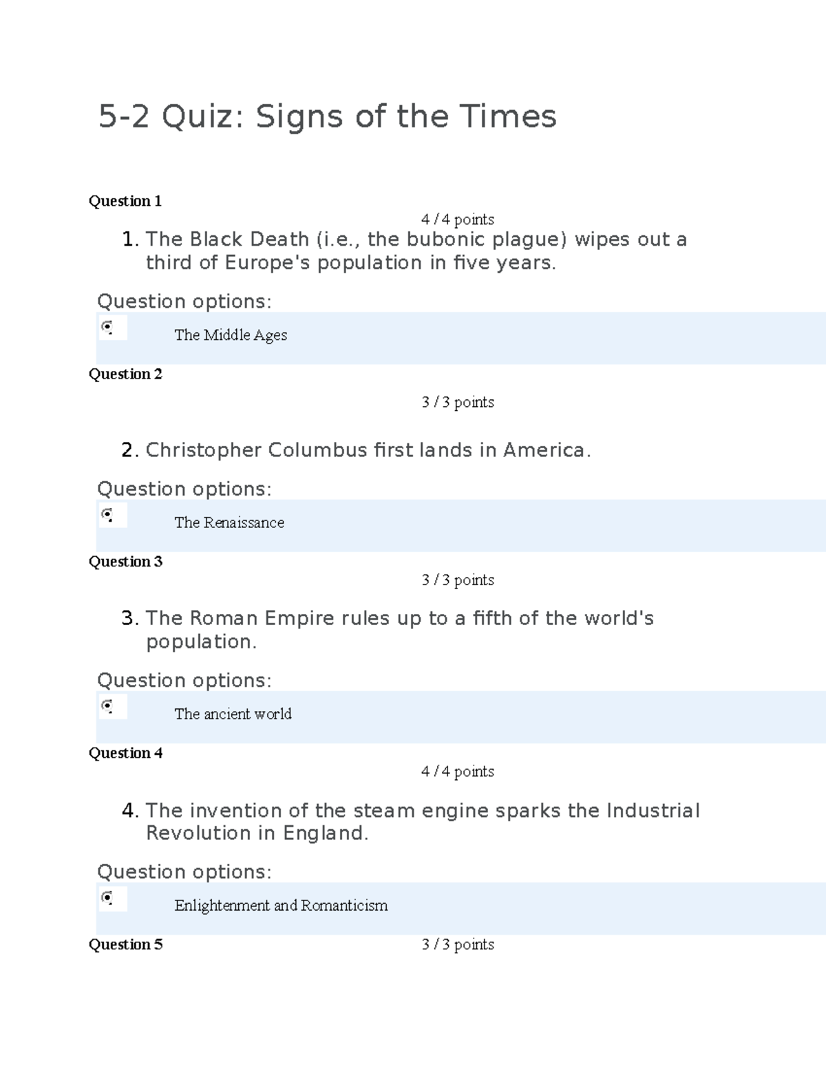 5-2 Quiz- Signs of the Times - 5-2 Quiz: Signs of the Times Question 1 ...