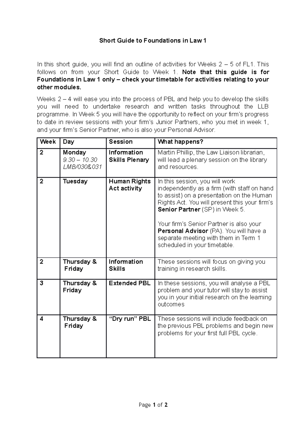 Short Guide to Foundations in Law 1 Week 2 – Week 5 - Short Guide to ...