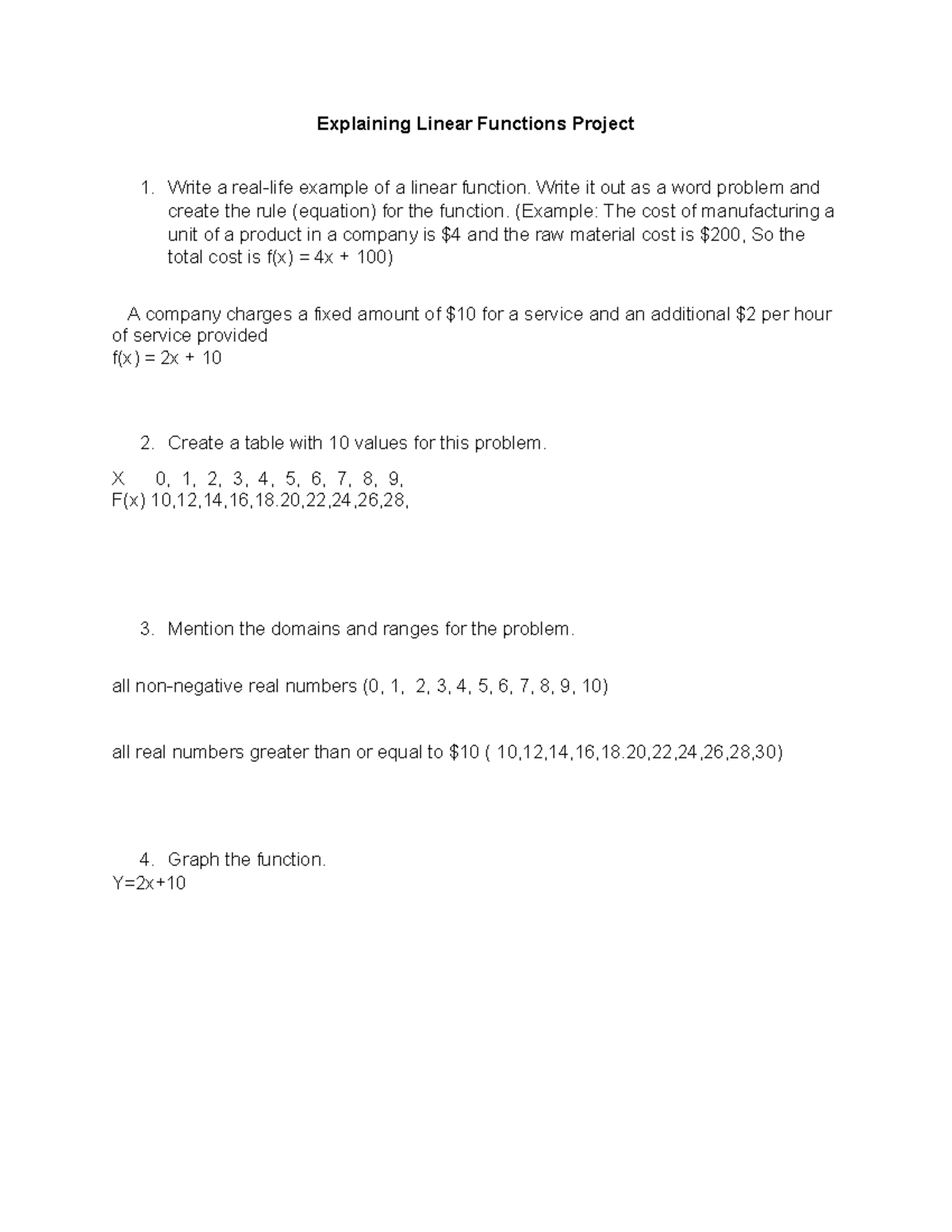 2.06 Explaining Linear Functions Project Handout - Copy - Explaining ...