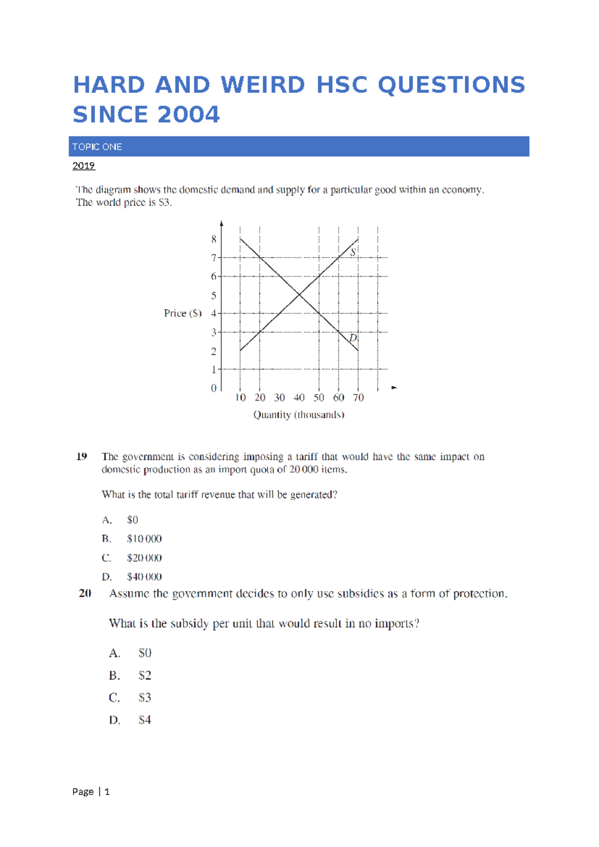 HARD and weird HSC Questions - HARD AND WEIRD HSC QUESTIONS SINCE 2004 ...