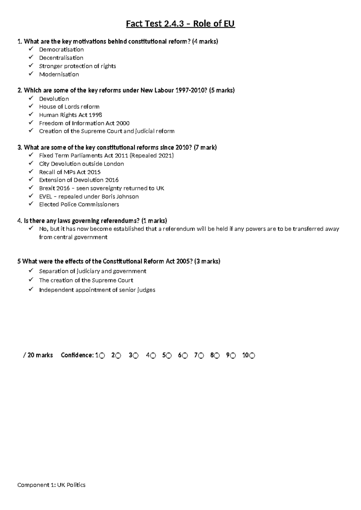 FT%202 - fact test for revision - Fact Test 2.4 – Role of EU 1. What ...