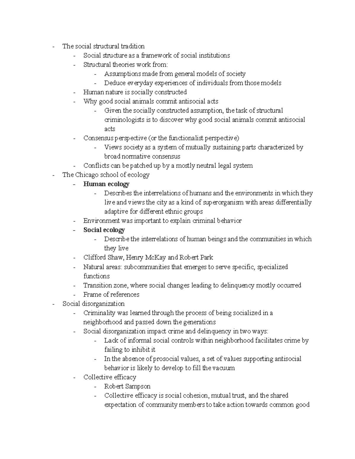 Soc 275 social structural theories - The social structural tradition ...