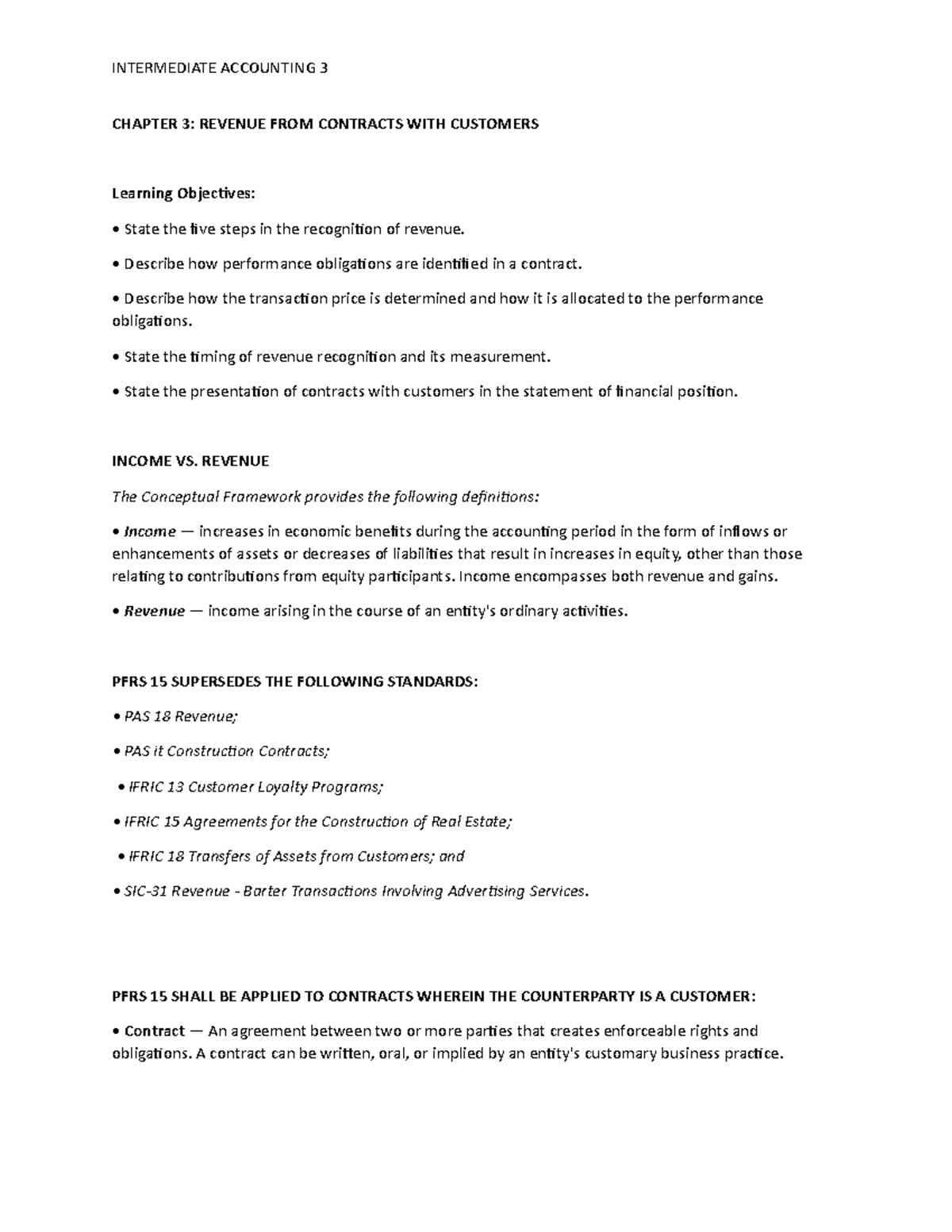 IA3 - CH3 Revenue from Contracts with Customers - CHAPTER 3: REVENUE ...