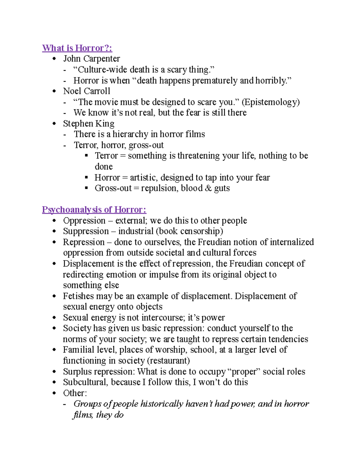 Genre Study - The Horror (Film Aesthetics Analysis) - What is Horror ...