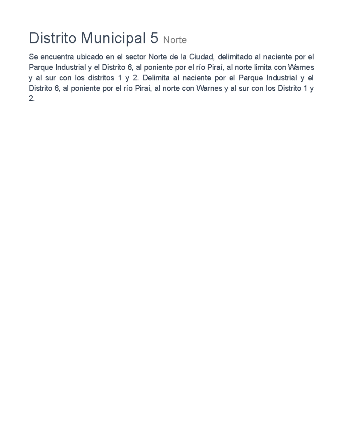 Plano Director - sddddd - Distrito Municipal 5 Norte Se encuentra ...