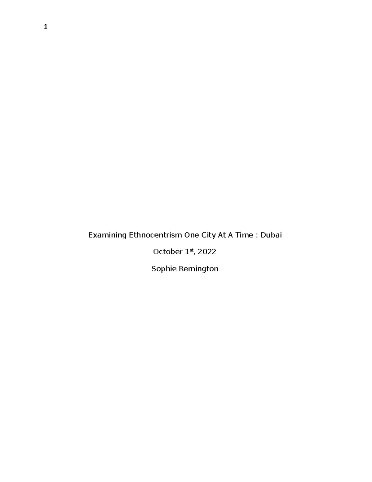 United Arab Emirates - essay on the culture of Dubai - Examining ...