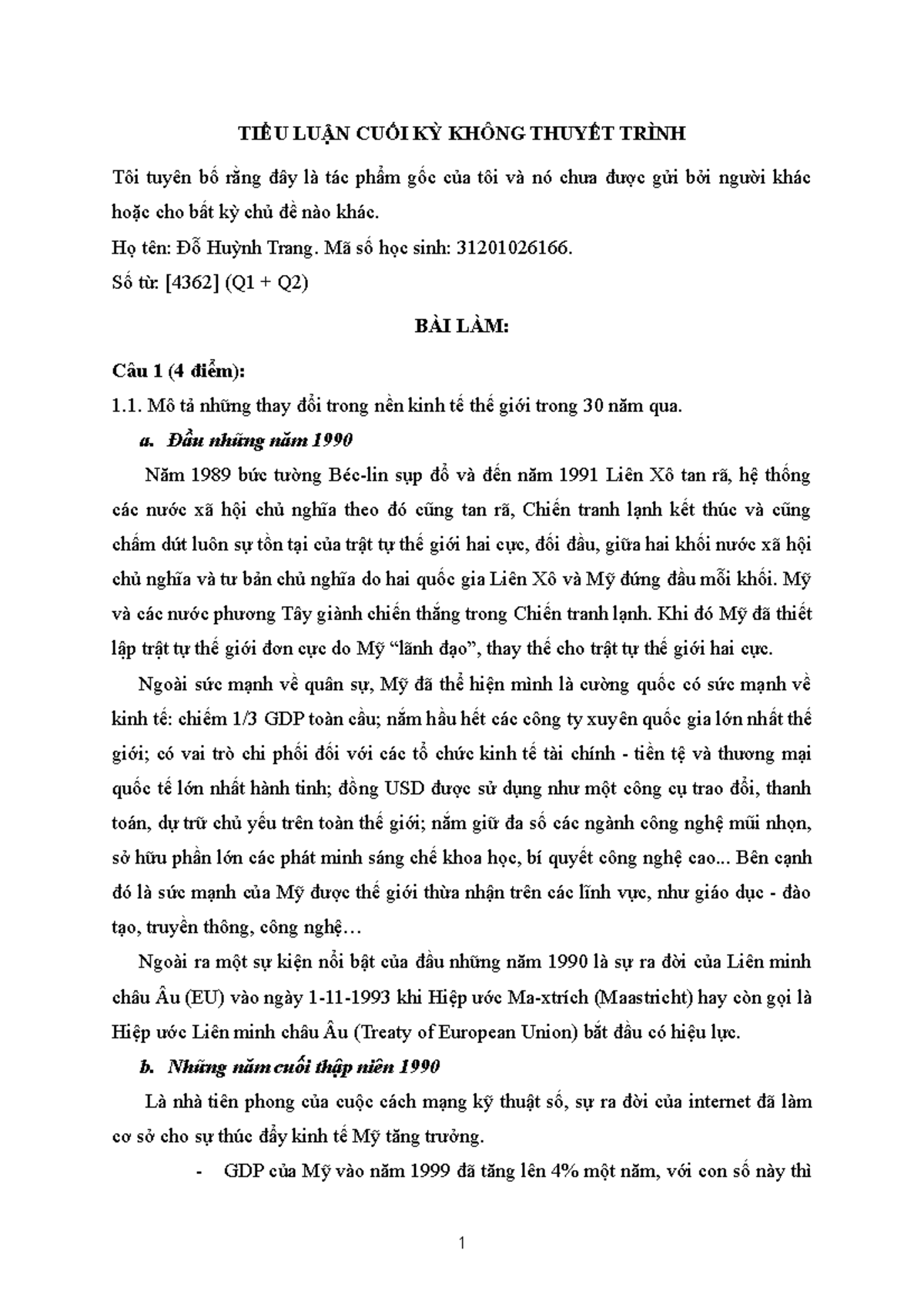 Đỗ Huỳnh Trang IBM - bài kiểm tra kinh doanh quốc tế - TIỂU LUẬN CUỐI ...