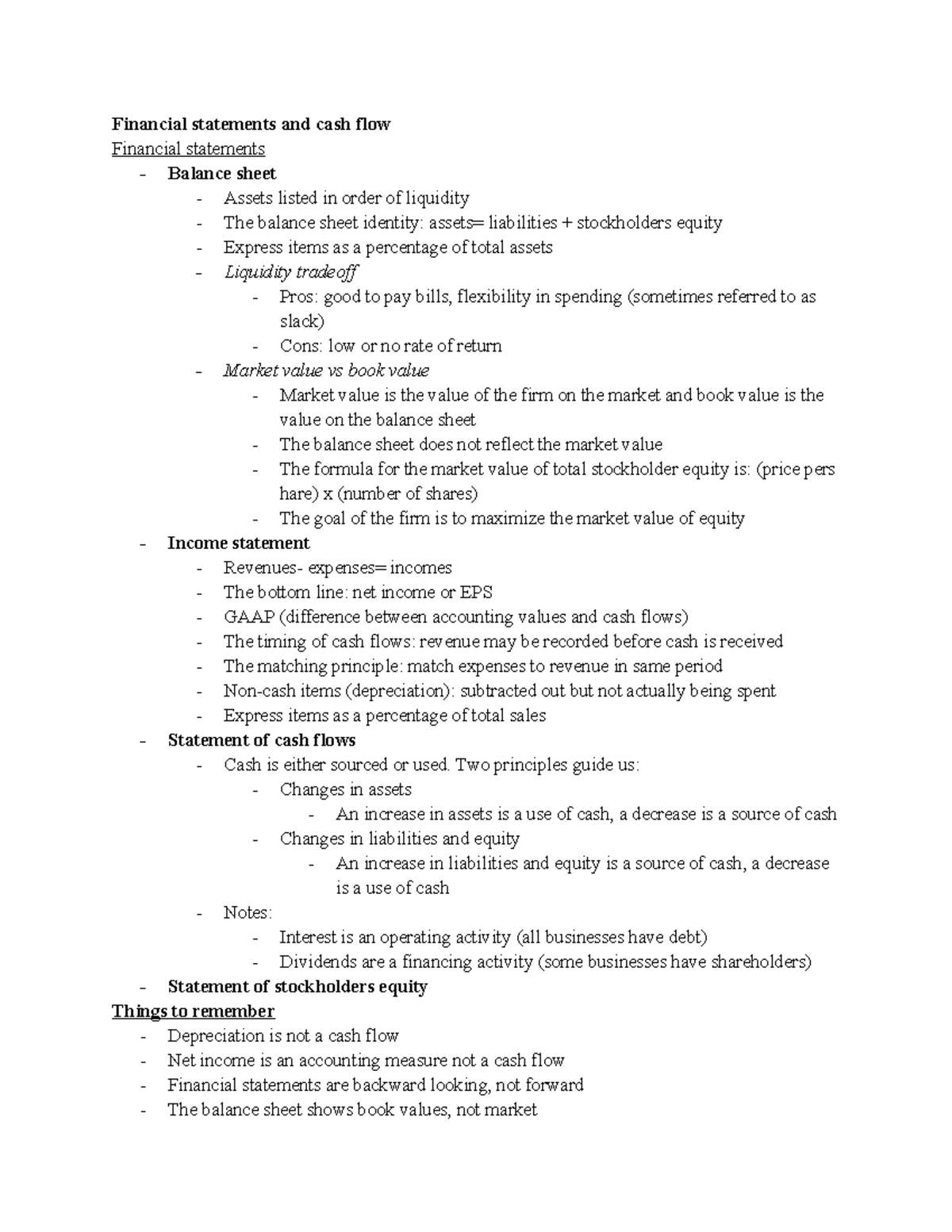 Module 2 - matt flynn professor - Financial statements and cash flow ...
