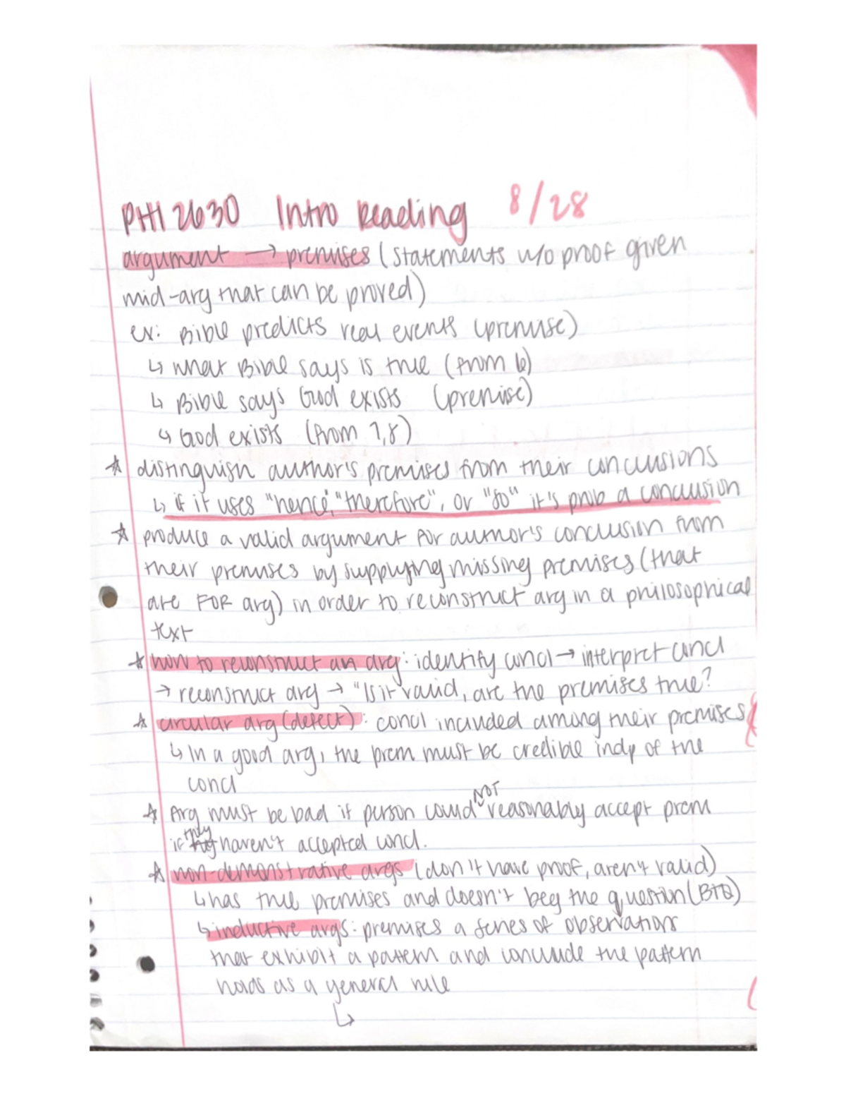 PHI2630 Intro to Argument Premises Notes (Part 1) - PHI 2630 Intro ...