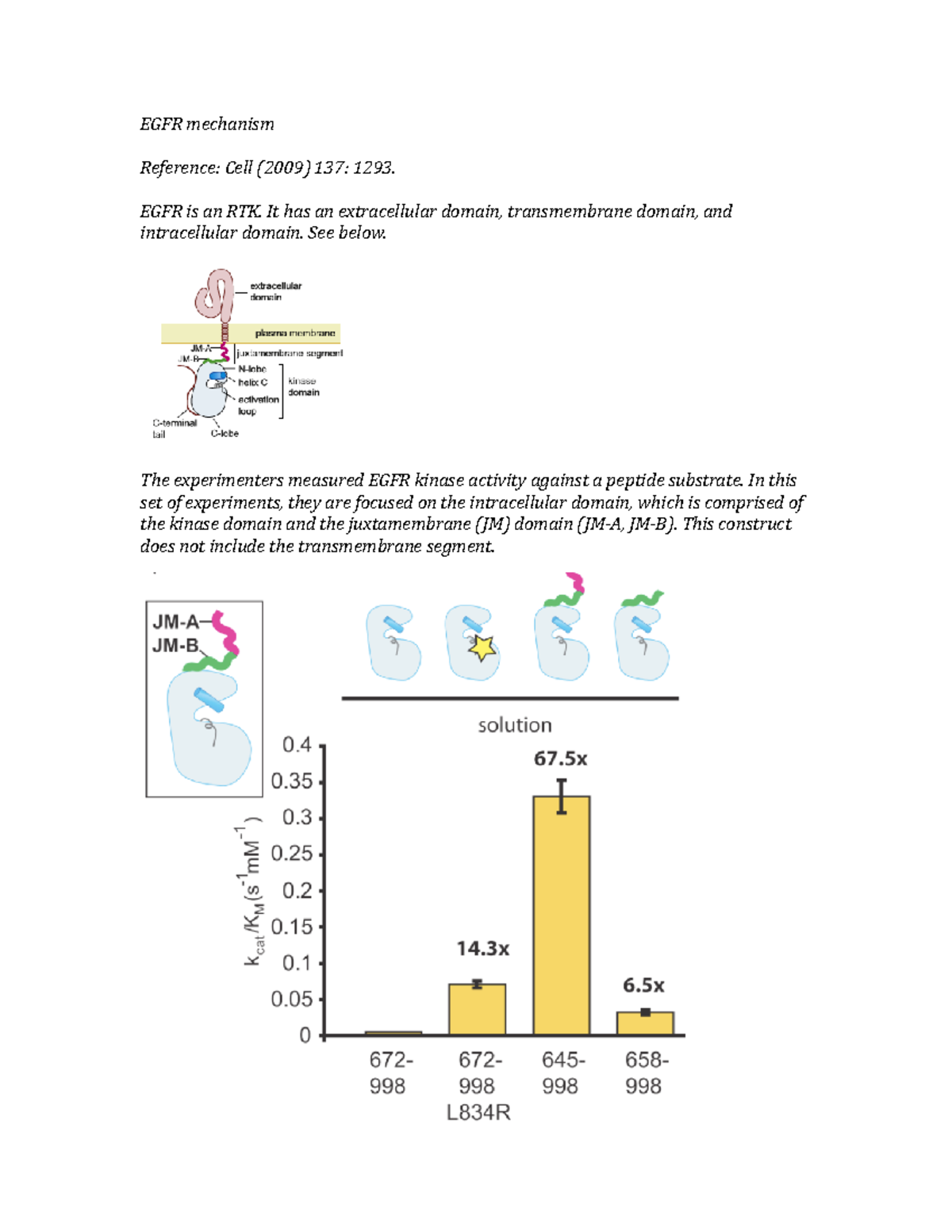 Exercise EGFR key - This is an In class activity doc - EGFR mechanism ...