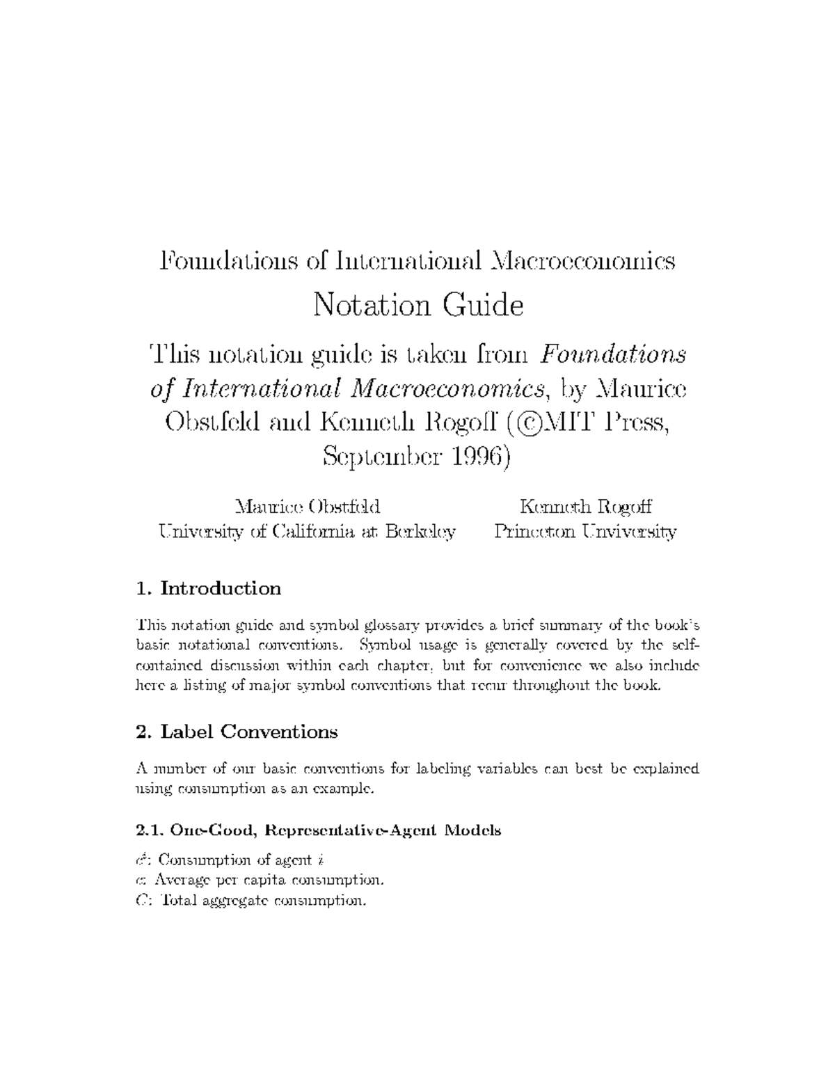 Notation - Foundations of International Macroeconomics Notation Guide ...