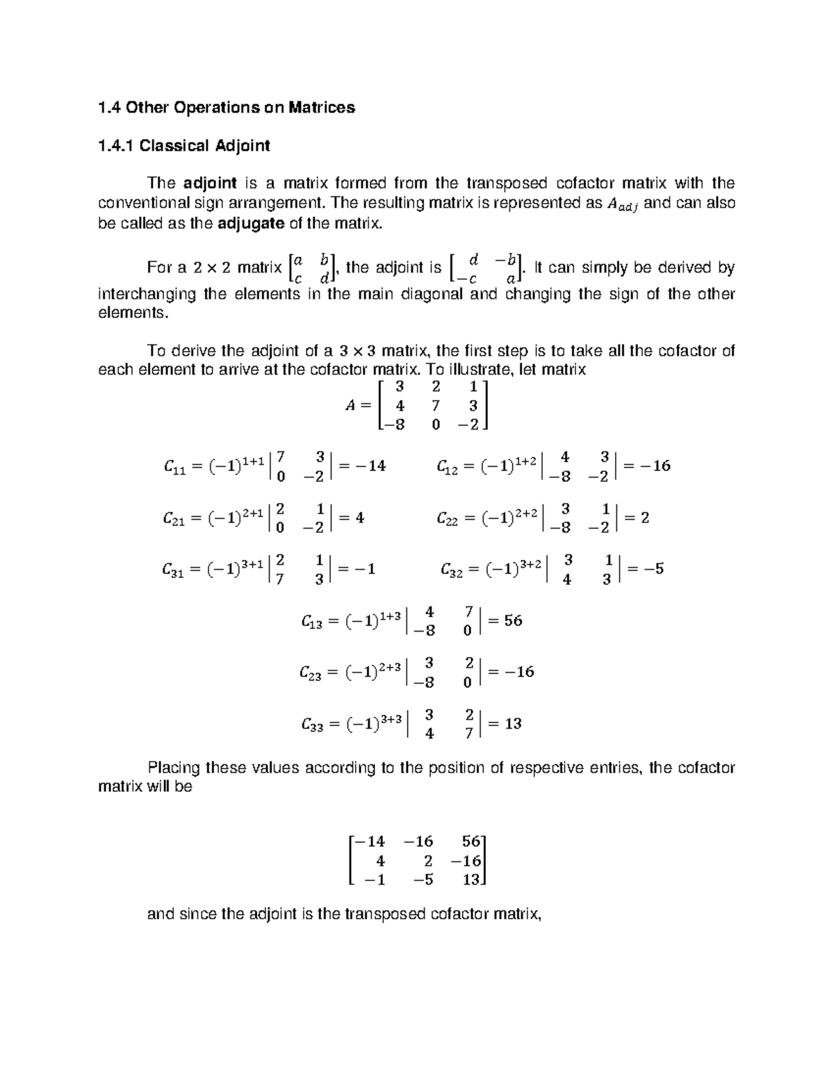 Amath Chapter 3 - Other Operations on Matrices - 1 Other Operations on ...