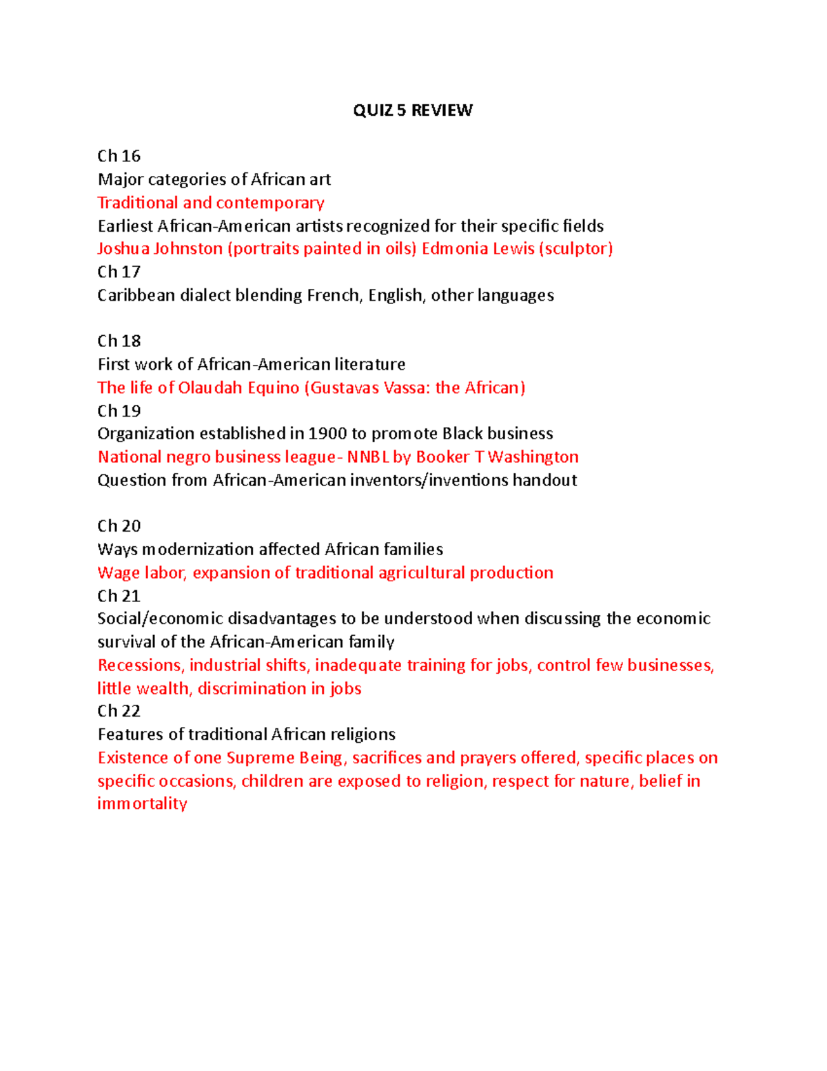 AFRI 113 - What to know, Exam 1 - QUIZ 5 REVIEW Ch 16 Major categories ...
