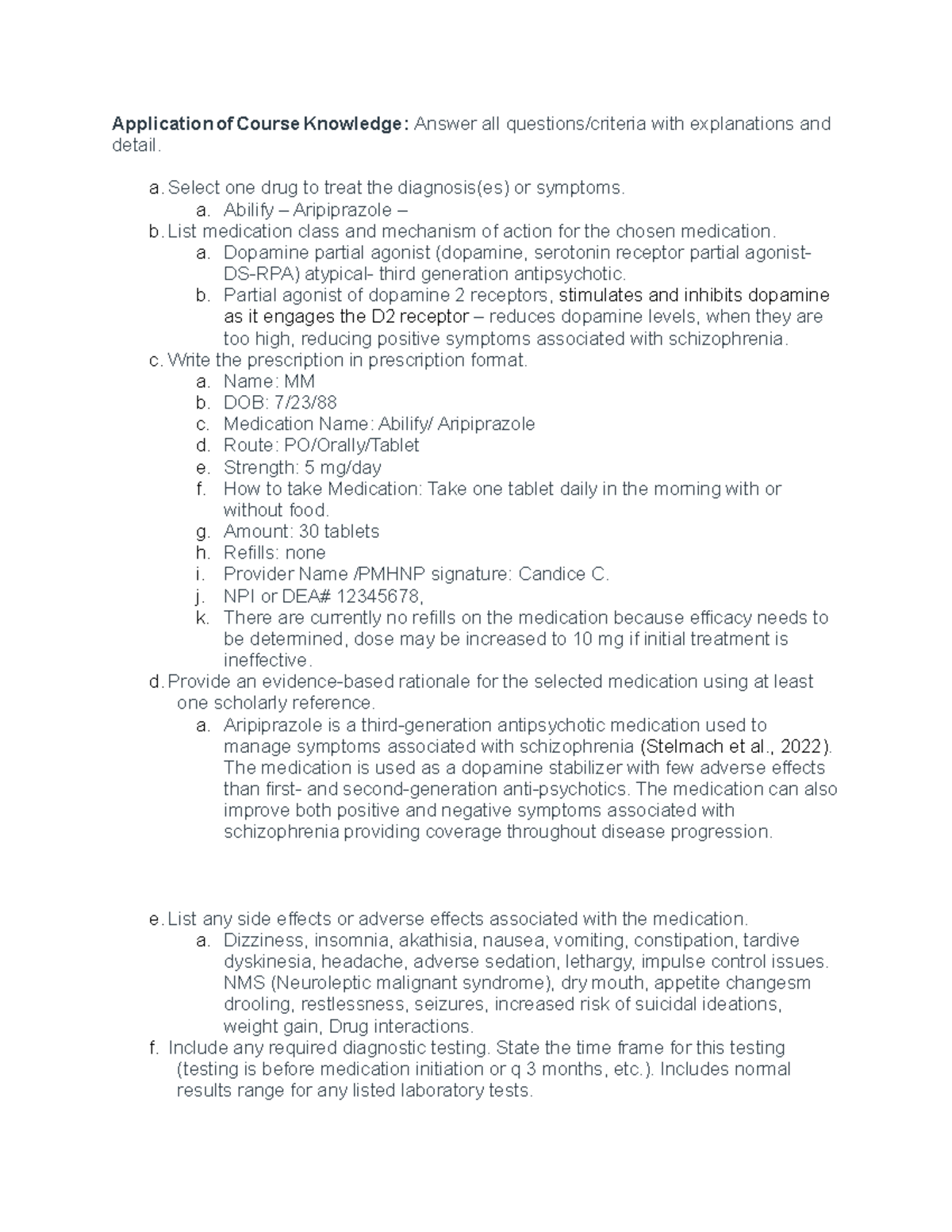 Week 3 case study NR 546 - .......... - Application of Course Knowledge ...