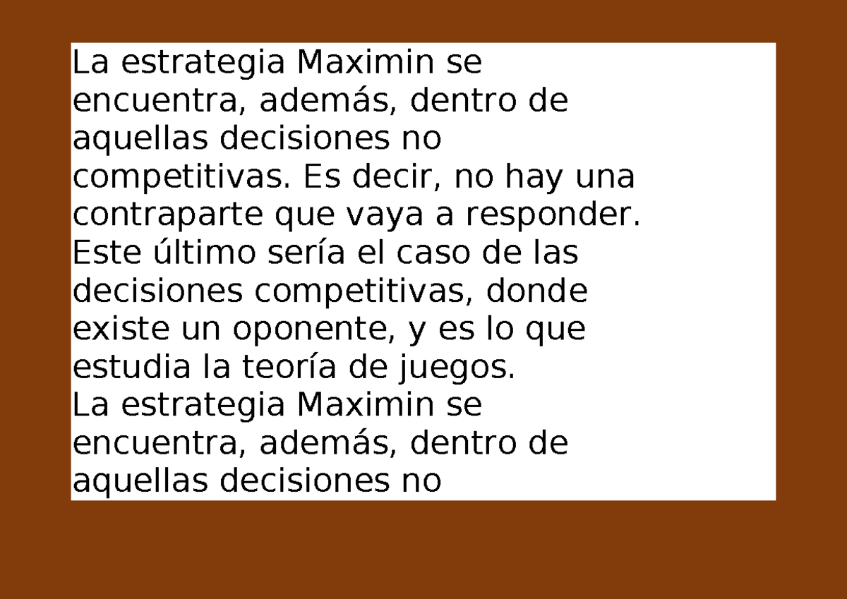 teorias contractualistas john rawls - La estrategia Maximin se ...