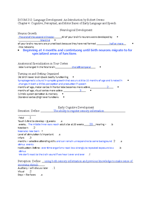 Chapter 8 Preschool Pragmatics and Semantics Text Outline - Student - DCOM 212: Language - Studocu