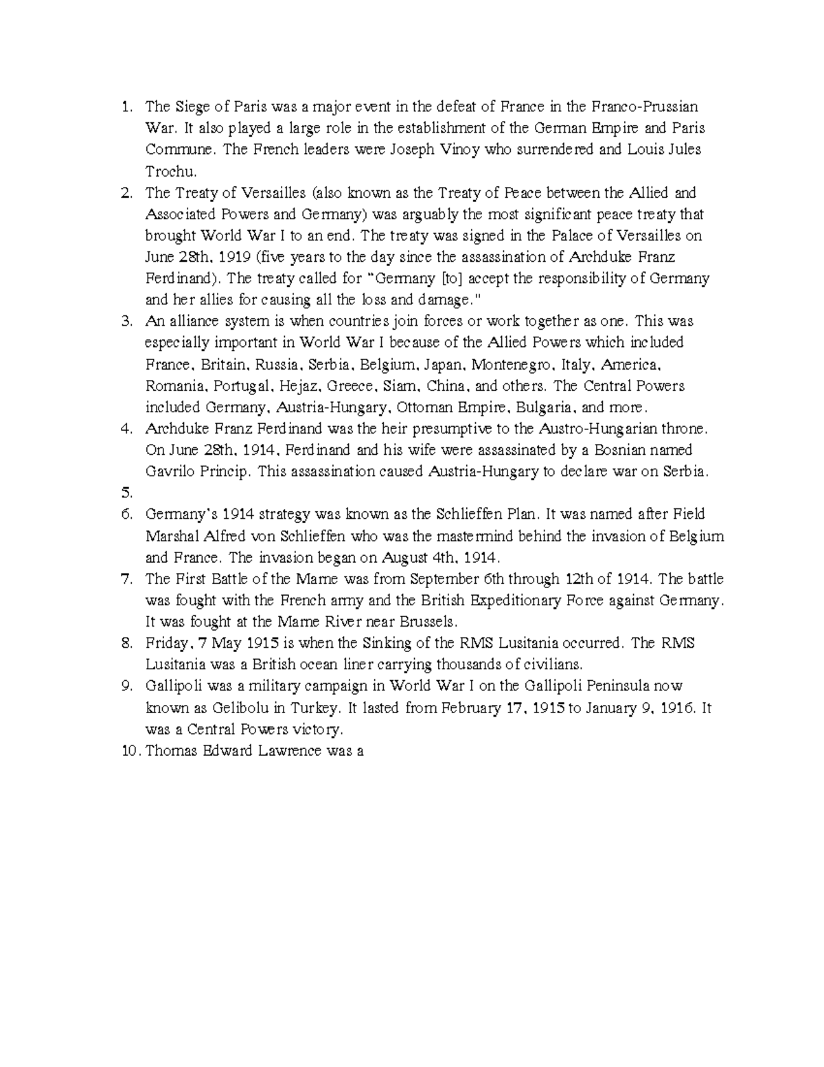 Essay 200 - aaa - The Siege of Paris was a major event in the defeat of ...
