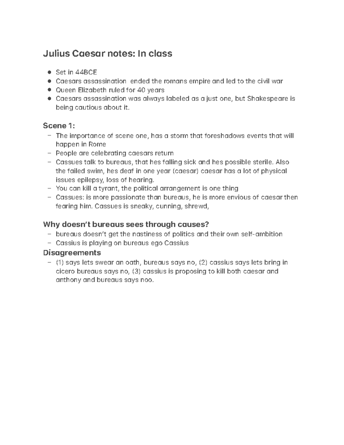 Julius Caesar notes: In class - Julius C(es(r notes: In cl(ss Set in ...